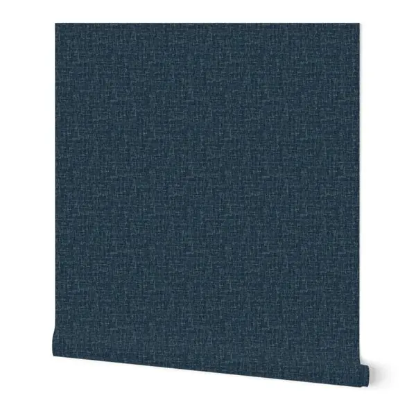 Spoonflower Navy Blue Modern Abstract Geometric 100% Natural Sisal Grasscloth Wallcovering