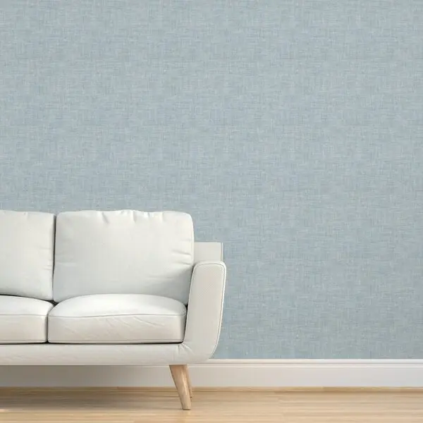 Spoonflower Solid Blue Plain Natural Texture Celebrate Color 100% Natural Sisal Grasscloth Wallcovering