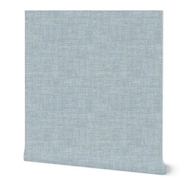 Spoonflower Solid Blue Plain Natural Texture Celebrate Color 100% Natural Sisal Grasscloth Wallcovering