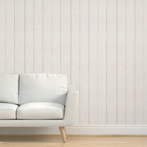Spoonflower Vertical Shiplap 100% Natural Sisal Grasscloth Wallcovering
