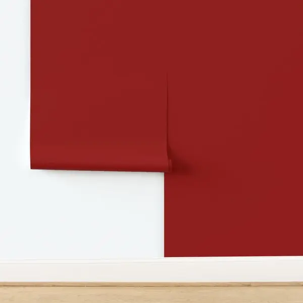Spoonflower Solid Dark Custom Removable Wallpaper - Red