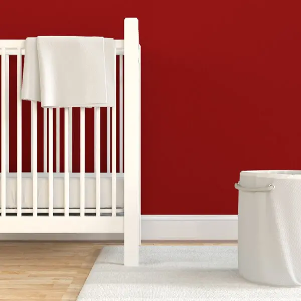Spoonflower Solid Dark Custom Removable Wallpaper - Red