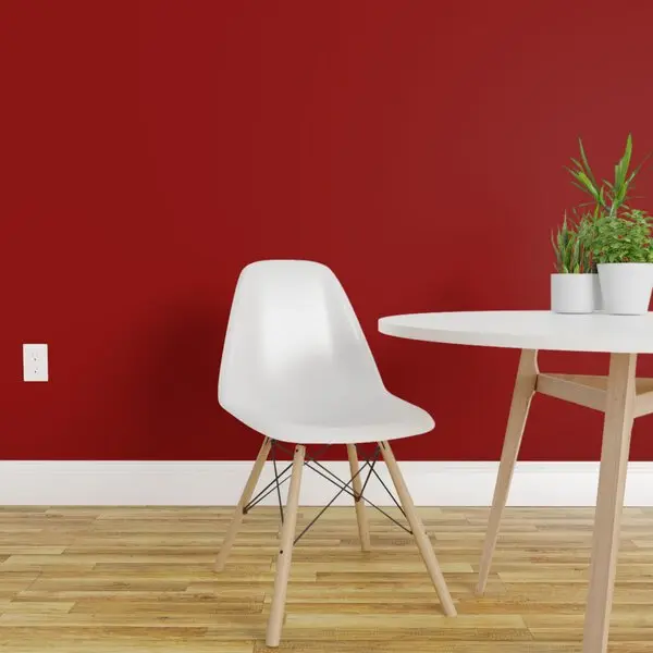 Spoonflower Solid Dark Custom Removable Wallpaper - Red