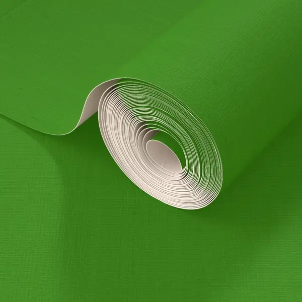 Spoonflower Solid Apple 100% Natural Sisal Grasscloth Wallcovering - Green