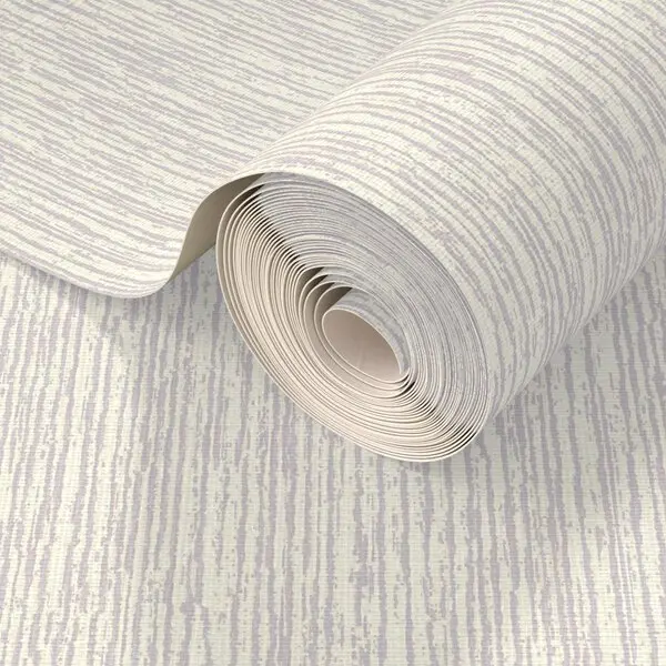 Spoonflower Solid Purple Plain White Texture Small Stripes 100% Natural Sisal Grasscloth Wallcovering - Beige,white