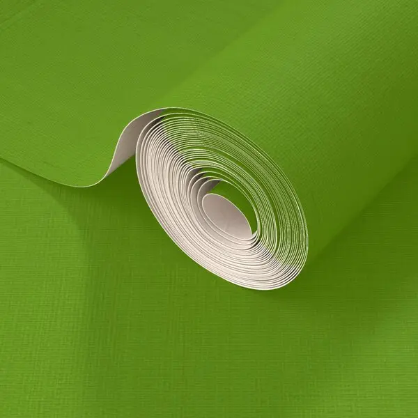 Spoonflower Vine Collection Apple Kelly Grass Jade Lime 100% Natural Sisal Grasscloth Wallcovering - Green