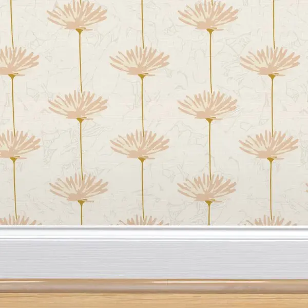 Spoonflower Dandelion Fields 100% Natural Sisal Grasscloth Wallcovering