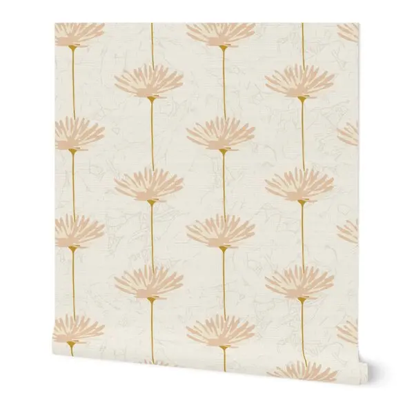 Spoonflower Dandelion Fields 100% Natural Sisal Grasscloth Wallcovering