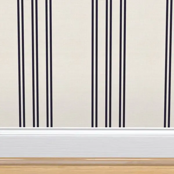 Spoonflower Aegean Stripe Navy White 100% Natural Sisal Grasscloth Wallcovering - Navy,blue