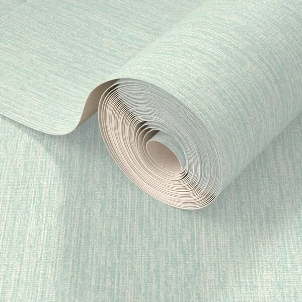 Spoonflower Solid Blue Plain Turquoise Sea Glass With 100% Natural Sisal Grasscloth Wallcovering - Green