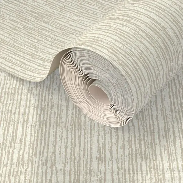 Spoonflower Solid Plain White Texture Small Stripes Revere 100% Natural Sisal Grasscloth Wallcovering - Ivory,beige,white