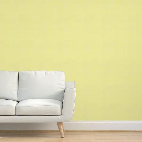 Spoonflower Solid Plain Lemon Dolly With Texture Fresh 100% Natural Sisal Grasscloth Wallcovering - Yellow