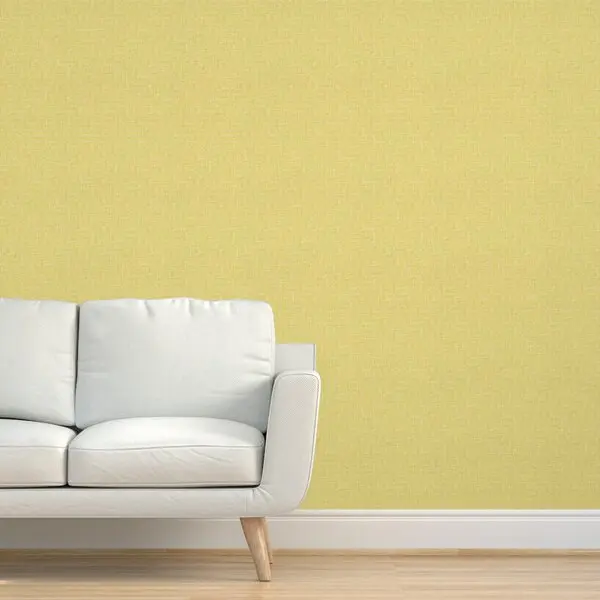 Spoonflower Solid Yellow Plain Texture Woven Buttercup Gold 100% Natural Sisal Grasscloth Wallcovering - Gold,yellow