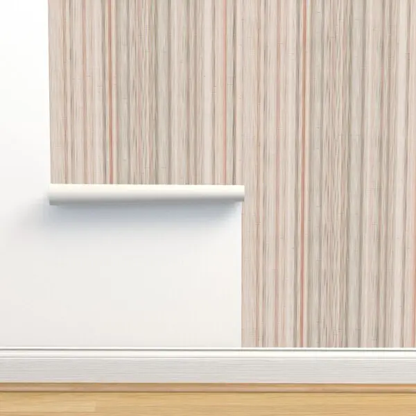 Spoonflower Soft Stripe Blush 100% Natural Sisal Grasscloth Wallcovering