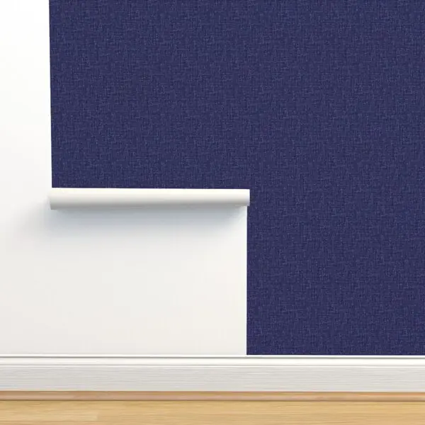 Spoonflower Solid Blue Subtle Modern Abstract Geometric 100% Natural Sisal Grasscloth Wallcovering - Navy,blue
