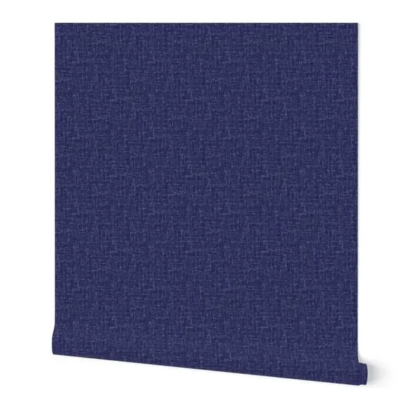 Spoonflower Solid Blue Subtle Modern Abstract Geometric 100% Natural Sisal Grasscloth Wallcovering - Navy,blue