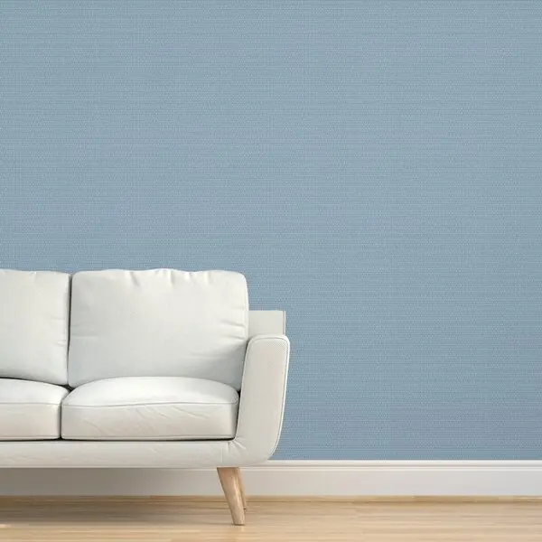 Spoonflower Dashes Classic Blue Light 100% Natural Sisal Grasscloth Wallcovering
