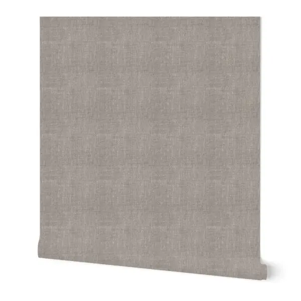 Spoonflower Solid Textured Flax 100% Natural Sisal Grasscloth Wallcovering - Brown,beige