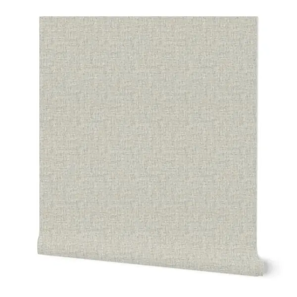 Spoonflower Solid Ivory Plain Texture Woven Light Eagle Beige 100% Natural Sisal Grasscloth Wallcovering - Ivory,beige