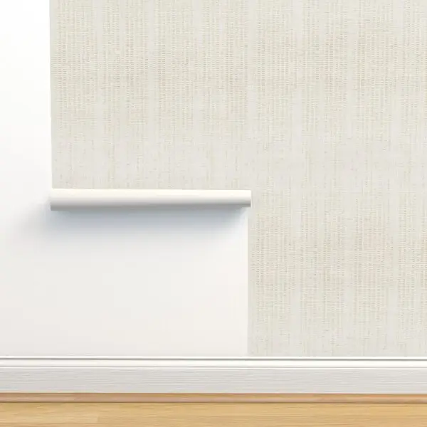 Spoonflower Cream Watercolour Dashed Lines 100% Natural Sisal Grasscloth Wallcovering
