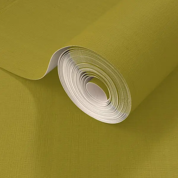 Spoonflower Cress 15-0643 Pantone Solid Avocado 100% Natural Sisal Grasscloth Wallcovering - Green