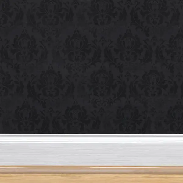 Spoonflower Damask Noir Petit 100% Natural Sisal Grasscloth Wallcovering