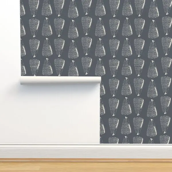 Spoonflower Spotty Cone Shells Elle Ocean 100% Natural Sisal Grasscloth Wallcovering