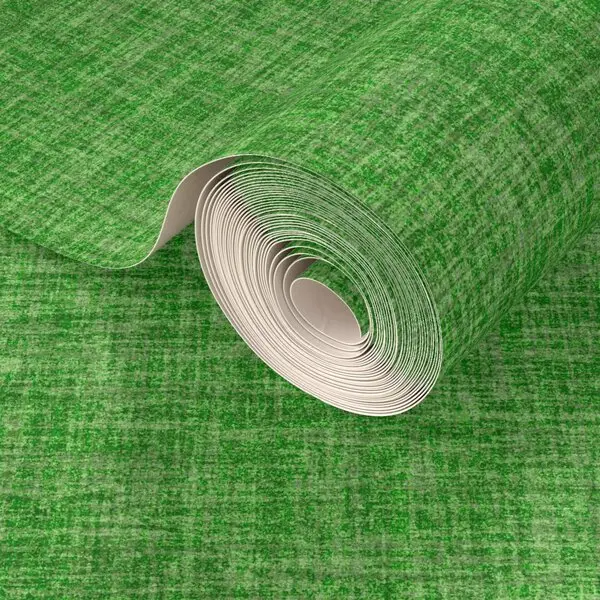 Spoonflower Solid Plain Natural Texture Celebrate Color 100% Natural Sisal Grasscloth Wallcovering - Green