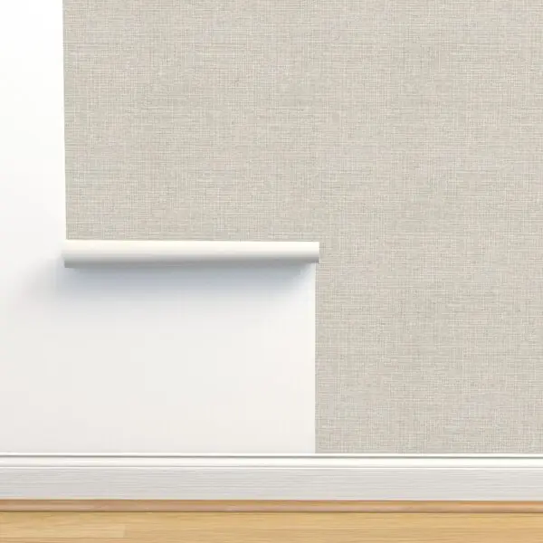Spoonflower Grunge Natural Stripes And Checks 100% Natural Sisal Grasscloth Wallcovering - White,beige,ivory
