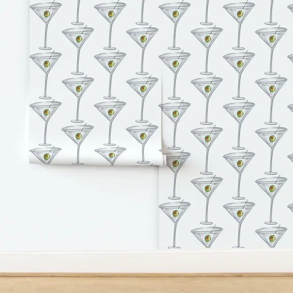 Spoonflower Martini Custom Removable Wallpaper