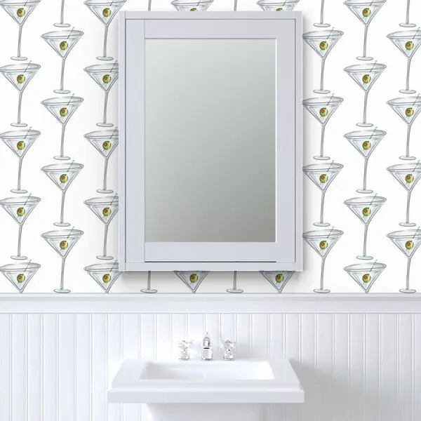 Spoonflower Martini Custom Removable Wallpaper