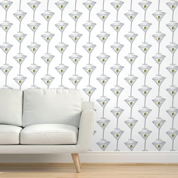 Spoonflower Martini Custom Removable Wallpaper