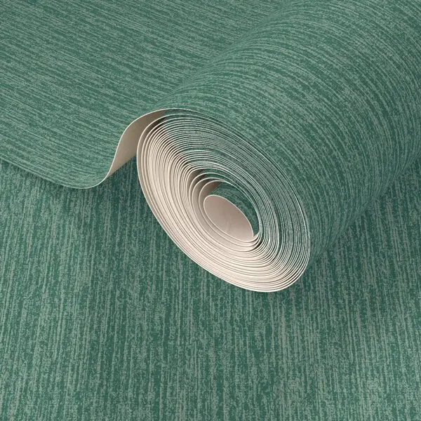 Spoonflower Solid Plain Blue Pine Turquoise With Texture 100% Natural Sisal Grasscloth Wallcovering - Green