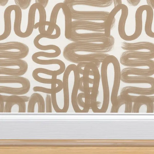 Spoonflower Squiggle Bark On White 100% Natural Sisal Grasscloth Wallcovering