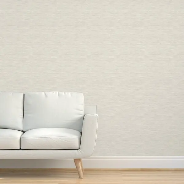 Spoonflower Solid White Plain Horizontal Natural Texture 100% Natural Sisal Grasscloth Wallcovering - Beige,white