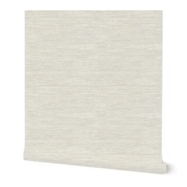 Spoonflower Solid White Plain Horizontal Natural Texture 100% Natural Sisal Grasscloth Wallcovering - Beige,white