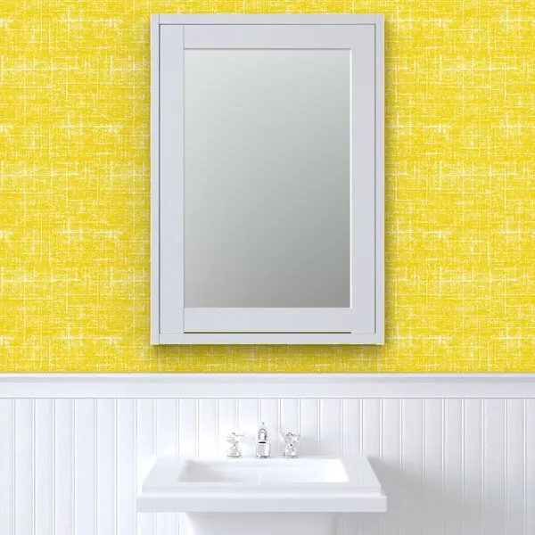 Spoonflower Yellow Texture Custom Pre-pasted Wallpaper