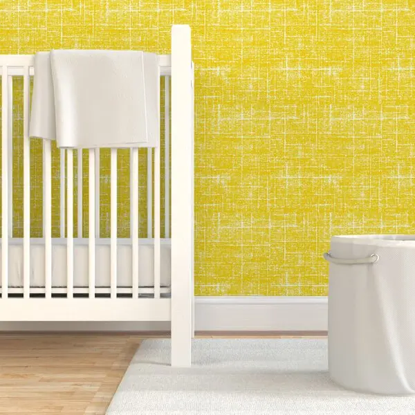 Spoonflower Yellow Texture Custom Pre-pasted Wallpaper