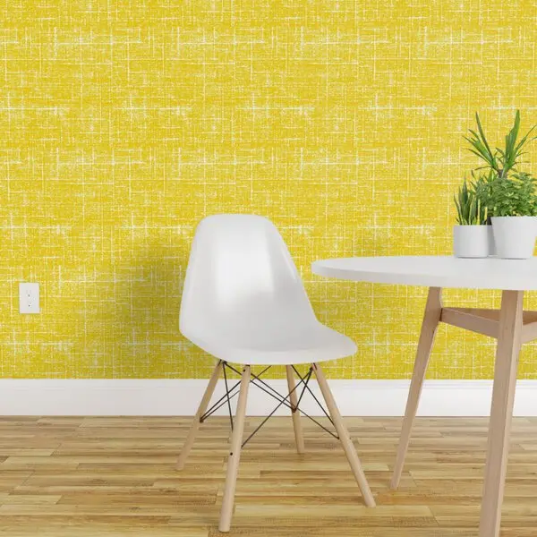 Spoonflower Yellow Texture Custom Pre-pasted Wallpaper