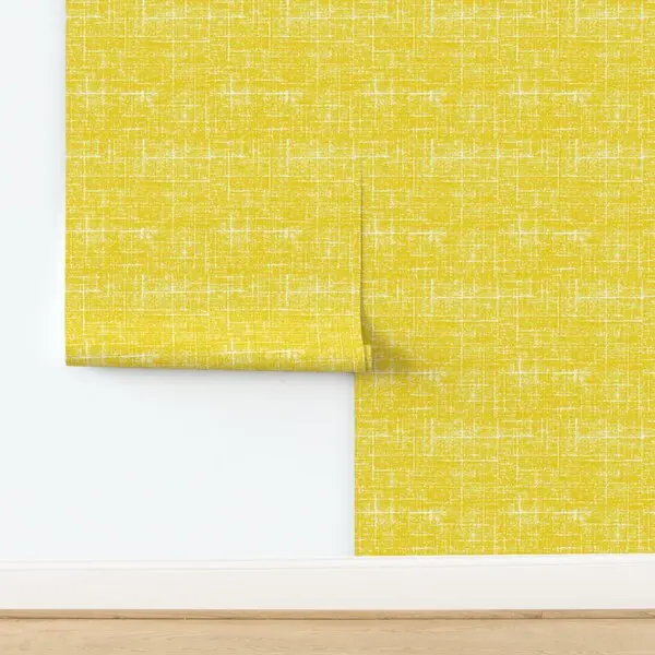 Spoonflower Yellow Texture Custom Pre-pasted Wallpaper