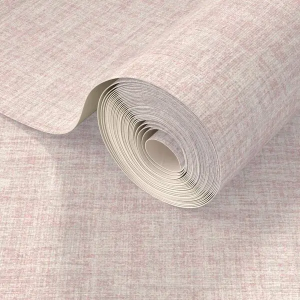 Spoonflower Solid Pink Plain Natural Texture Celebrate Color 100% Natural Sisal Grasscloth Wallcovering - Beige,pink
