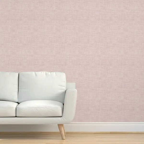 Spoonflower Solid Pink Plain Natural Texture Celebrate Color 100% Natural Sisal Grasscloth Wallcovering