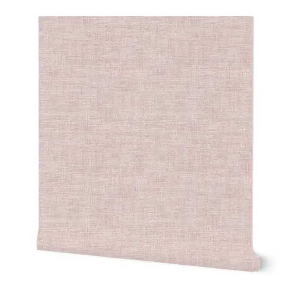 Spoonflower Solid Pink Plain Natural Texture Celebrate Color 100% Natural Sisal Grasscloth Wallcovering