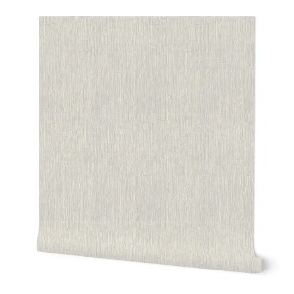 Spoonflower Solid Ivory Plain Natural With Texture Fresh 100% Natural Sisal Grasscloth Wallcovering - Ivory,beige