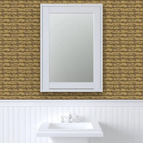 Spoonflower Oak Block Custom Pre-pasted Wallpaper