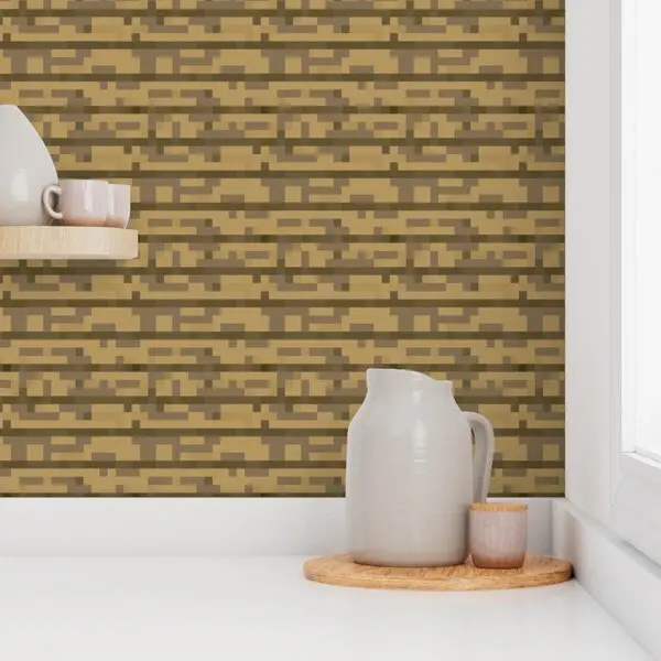 Spoonflower Oak Block Custom Pre-pasted Wallpaper