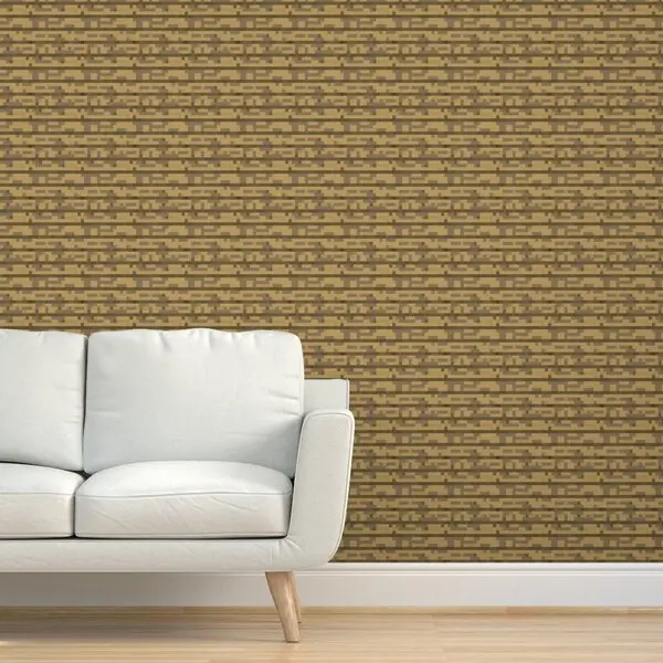Spoonflower Oak Block Custom Pre-pasted Wallpaper