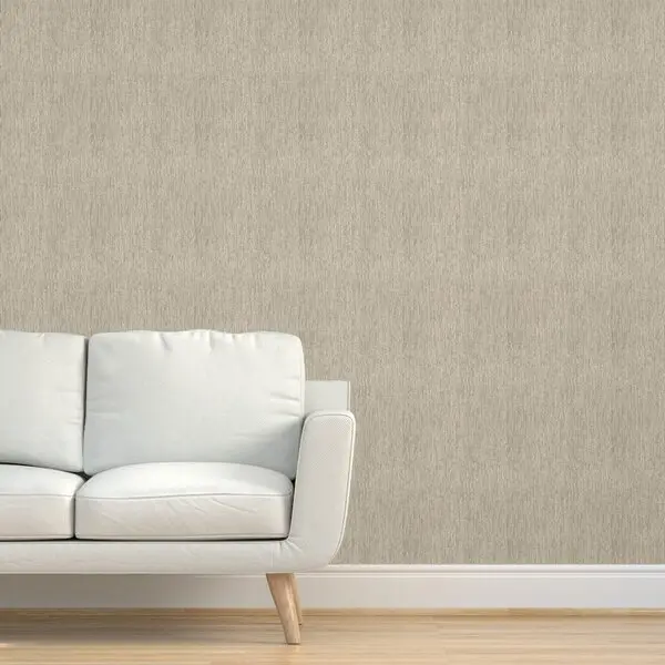 Spoonflower Solid Ivory Plain White Dynamic With Texture 100% Natural Sisal Grasscloth Wallcovering - Ivory,beige
