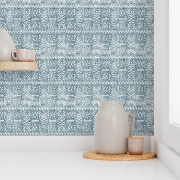 Spoonflower Vintage Moroccan Dusty Mudcloth Trendy Boho Custom Removable Wallpaper