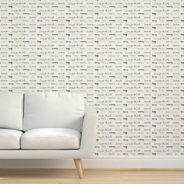 Spoonflower Days On The Lake 100% Natural Sisal Grasscloth Wallcovering